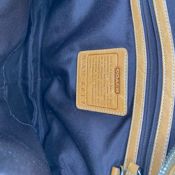 Coach | Bags | Coach M Tan Signature Jacquard Fabric Shoulder Bag ...